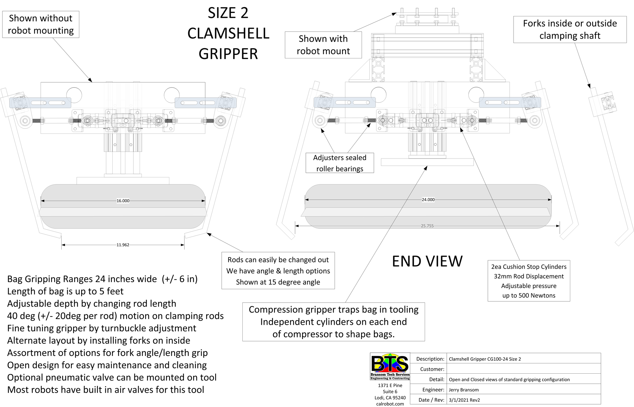 CG100-24 Size 2 Clamshell Gripper